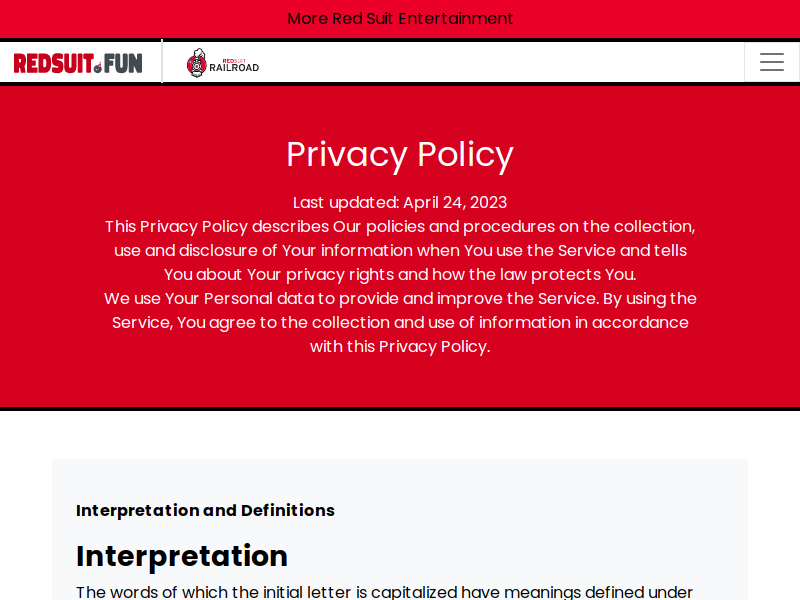 Red Suit Fun • Red Suit Railroad - Privacy Policy — RedSuit Fun